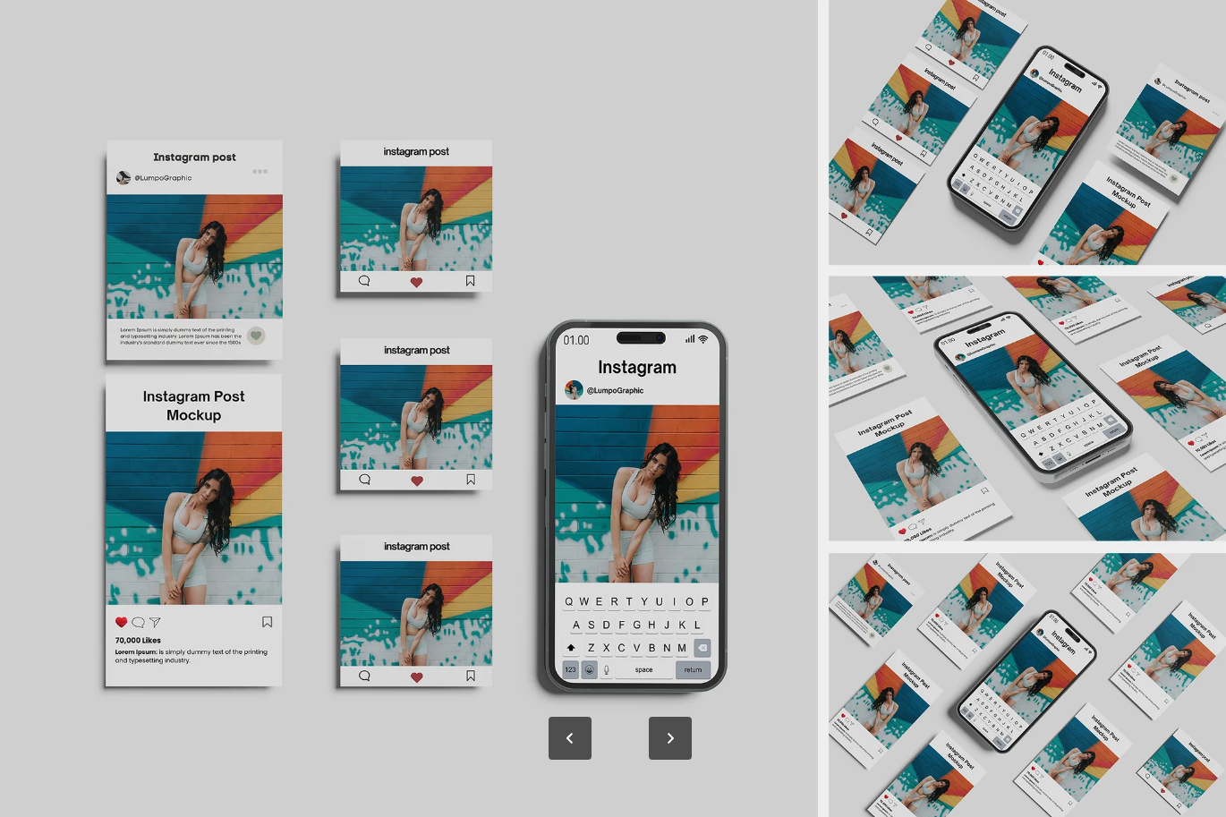 PS样机Instagram社交设计素材套装V1 | 高分辨率可编辑分层模板 _ 果觅网（gooodme）